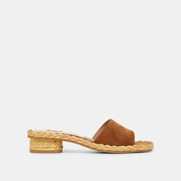 DOLCEVITA Dixi Wide Suede Sandals - Brown Suede