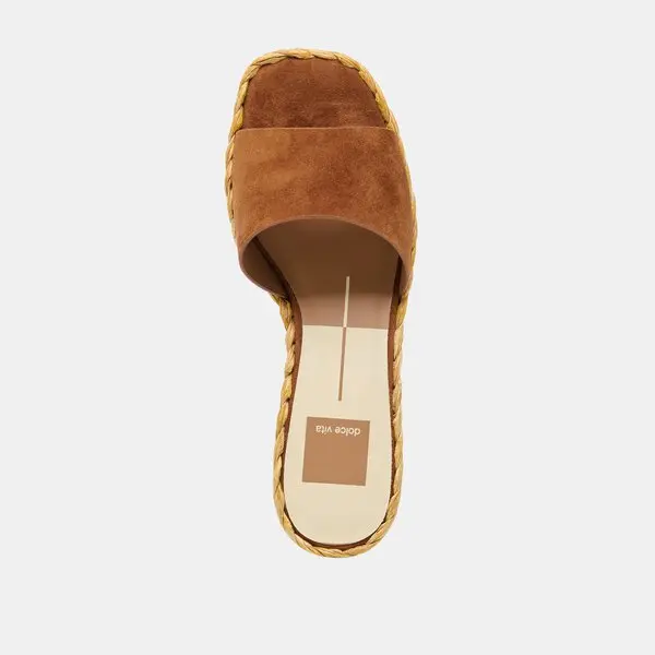 DOLCEVITA Dixi Wide Suede Sandals - Brown Suede