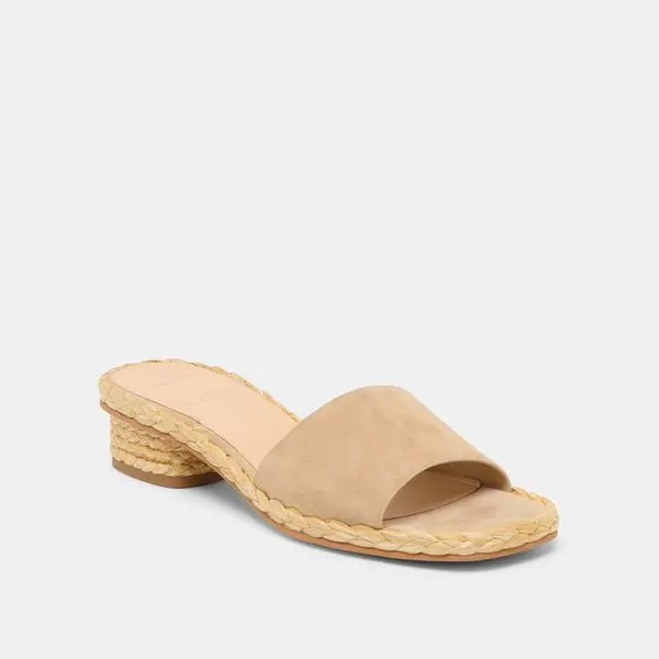 DOLCEVITA Dixi Wide Suede Sandals - Camel Suede