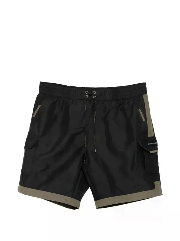 Dolce & Gabbana Zip-fastening Logo-detail Swim Shorts - Black