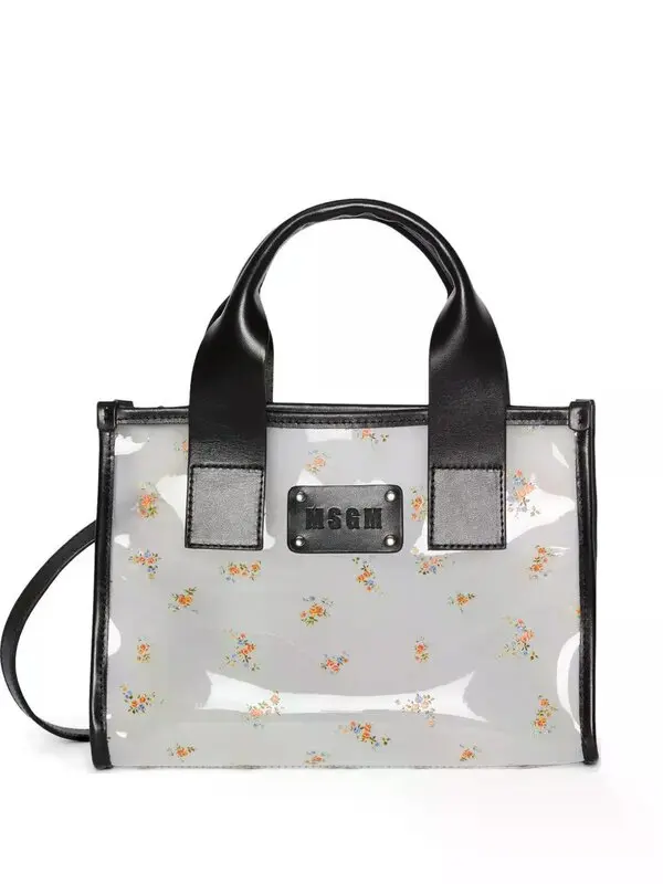 MSGM Floral Print Tote Bag - White