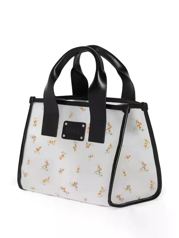 MSGM Floral Print Tote Bag - White