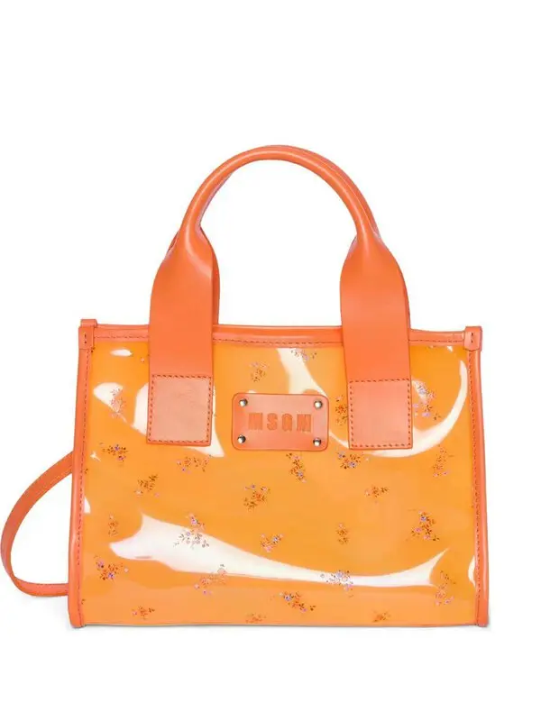 MSGM Floral Tote Bag - Orange