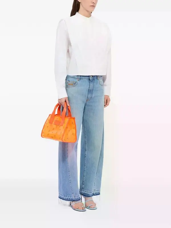 MSGM Floral Tote Bag - Orange