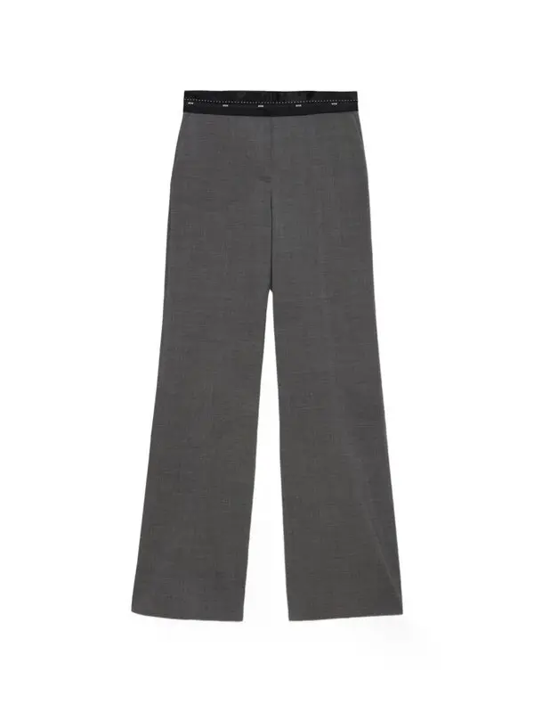 MSGM Wide-leg Waistband Trousers - Grey