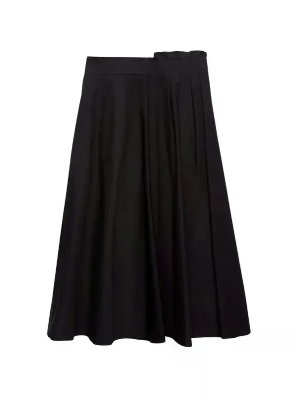MSGM Ruffled A-line Midi Skirt - Black