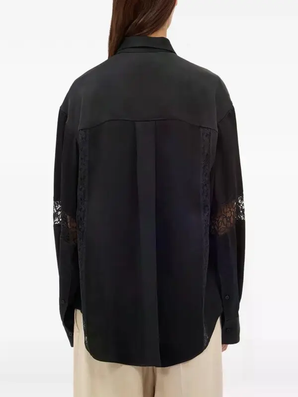MSGM Lace Panel Long Sleeve Shirt