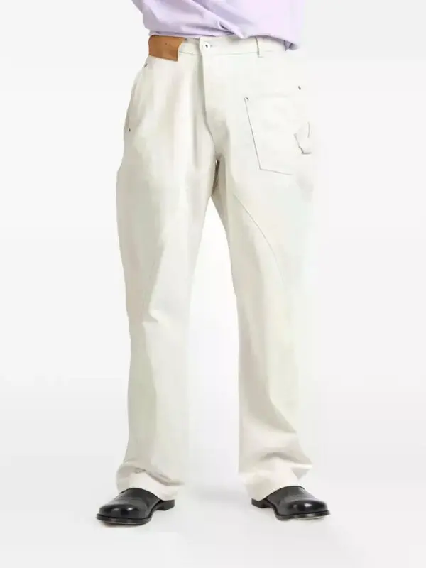 JW Anderson Logo-patch Denim Jeans - Neutrals