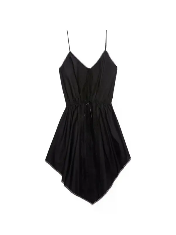 MSGM Lace Trim Handkerchief Hem Dress - Black