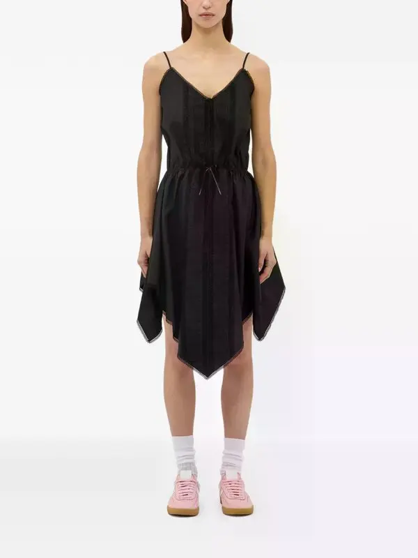 MSGM Lace Trim Handkerchief Hem Dress - Black