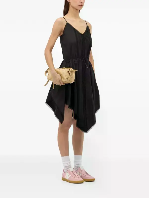 MSGM Lace Trim Handkerchief Hem Dress - Black