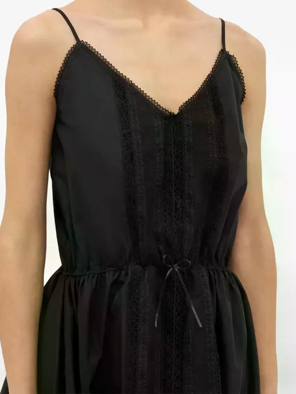 MSGM Lace Trim Handkerchief Hem Dress - Black