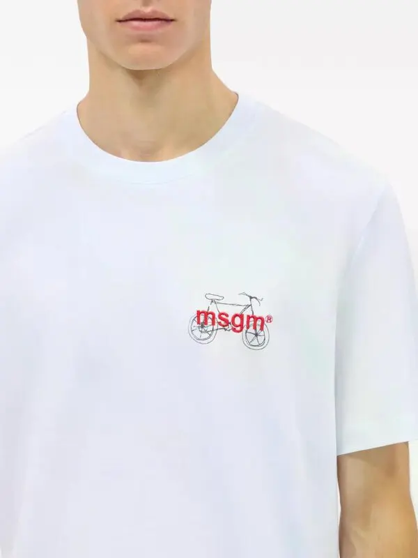 MSGM Logo-embroidered T-shirt