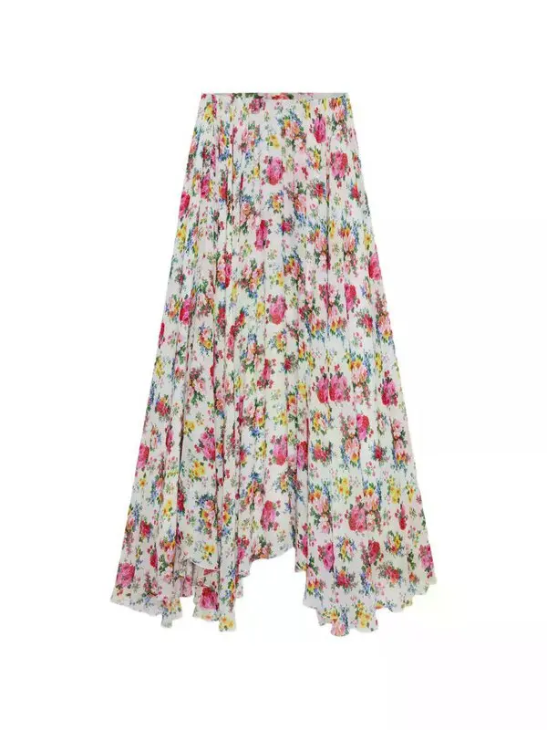 MSGM Floral Pleated Maxi Skirt