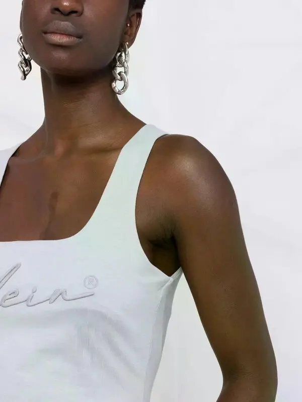 Philipp Plein Logo-embroidered Tank Top - Grey