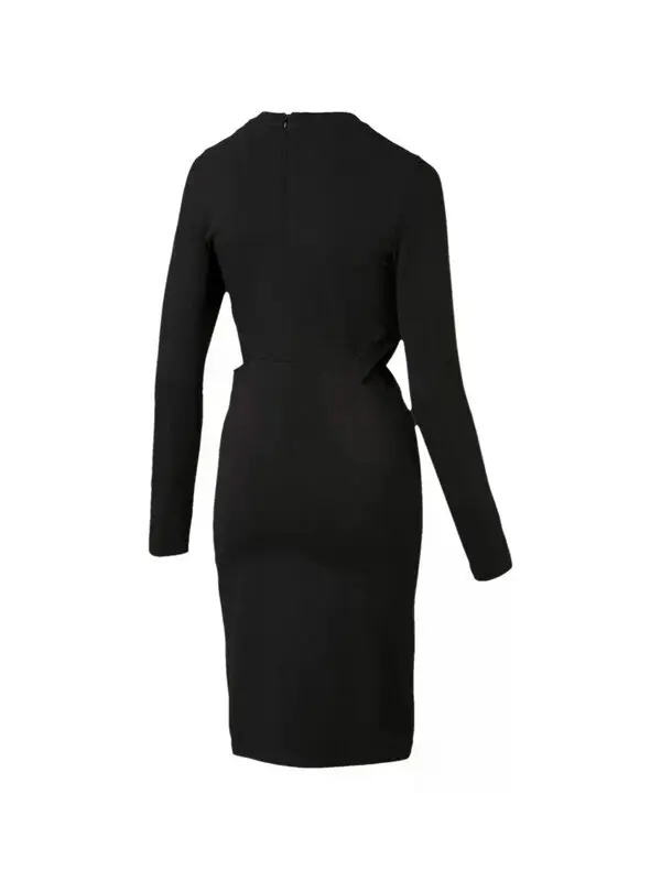 PUMA Logo-print Long-sleeve Midi Dress - Black