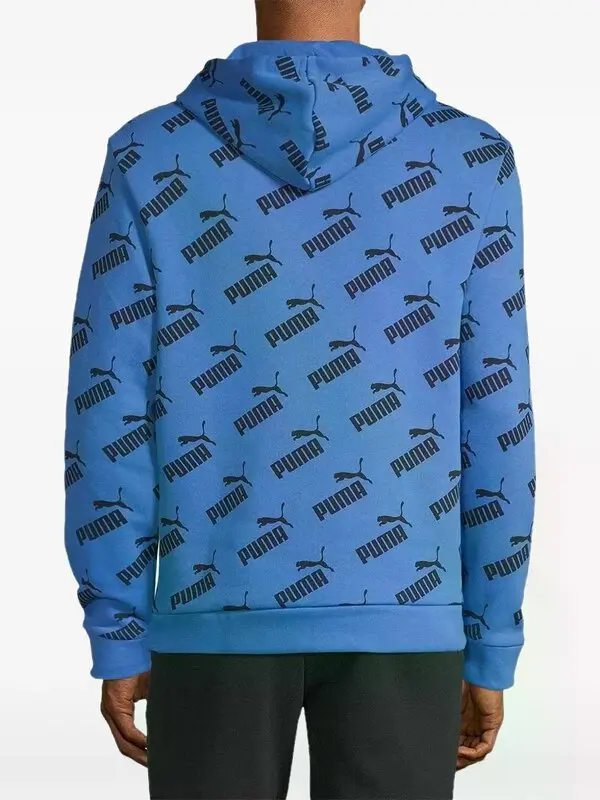 PUMA Amplified Logo-print Hoodie - Blue