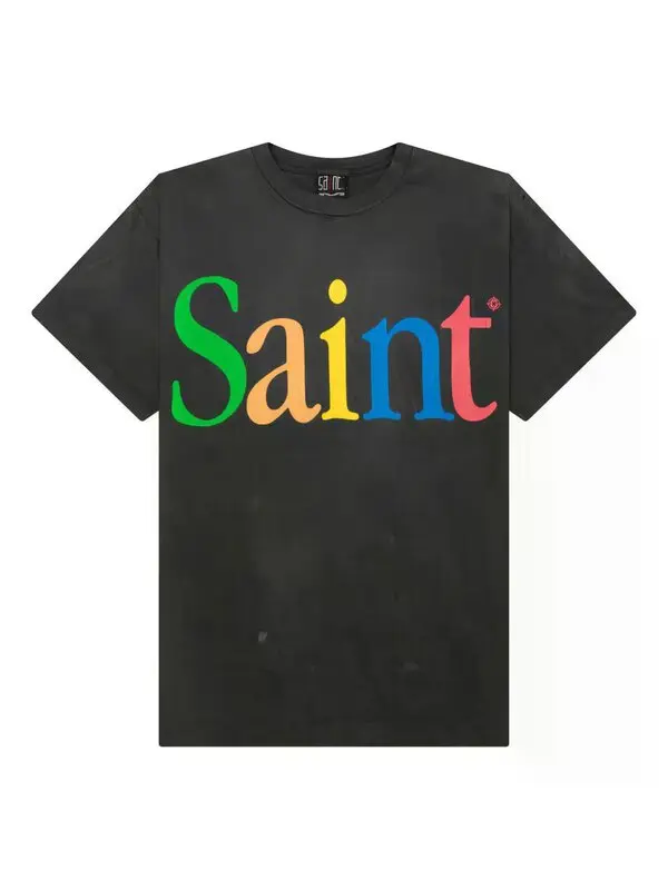 SAINT MXXXXXX Logo-print T-shirt - Black