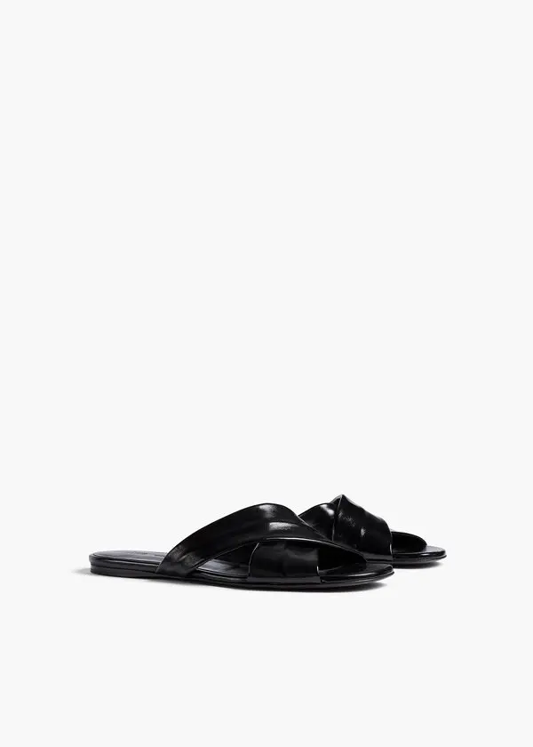 Khaite Liria Flat Sandal - Black