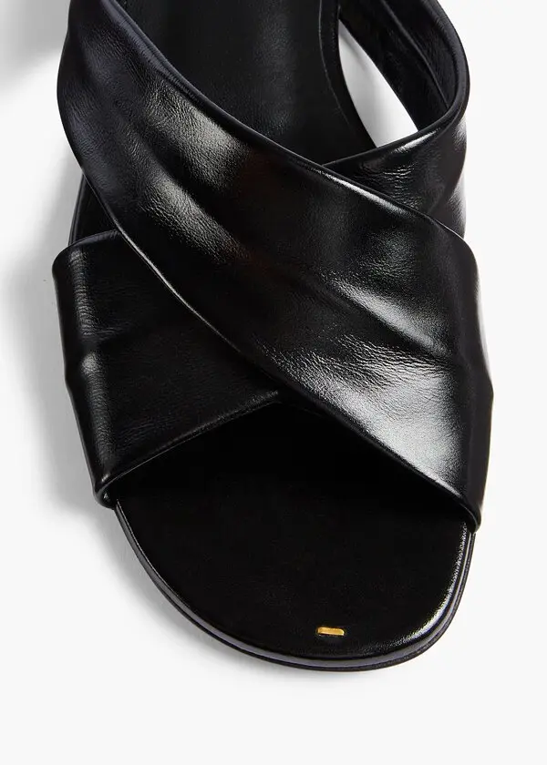 Khaite Liria Flat Sandal - Black