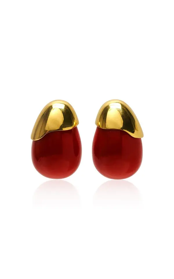 LIZZIE FORTUNATO Toro Earrings In Vermillion - Red