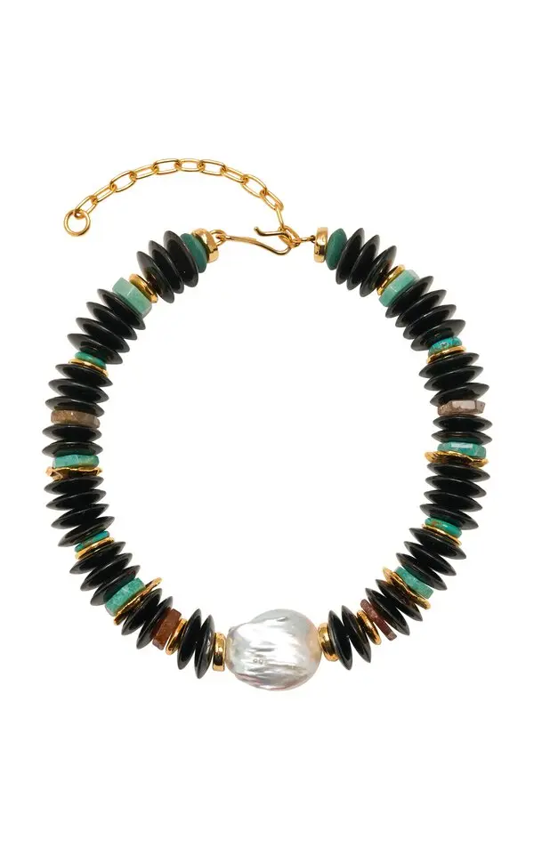 LIZZIE FORTUNATO Milano Pearl Necklace In Horn - Multi