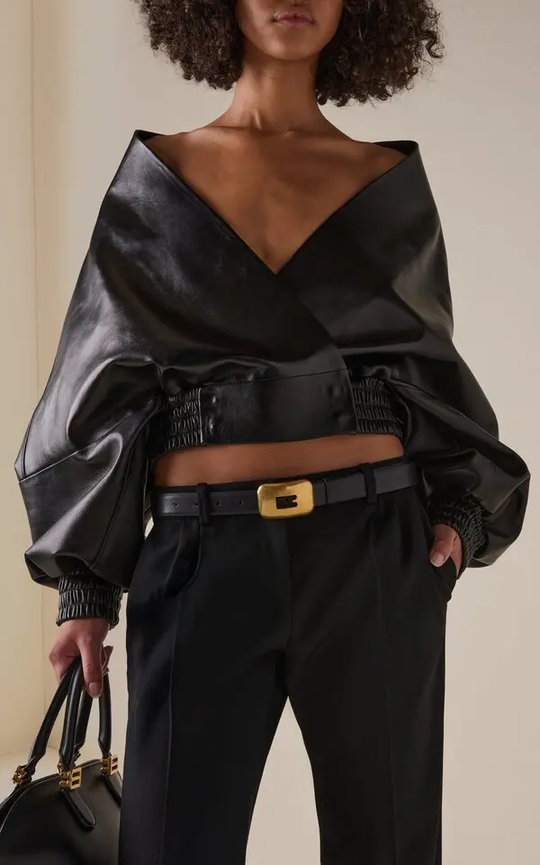 Balenciaga Clicca Leather Belt