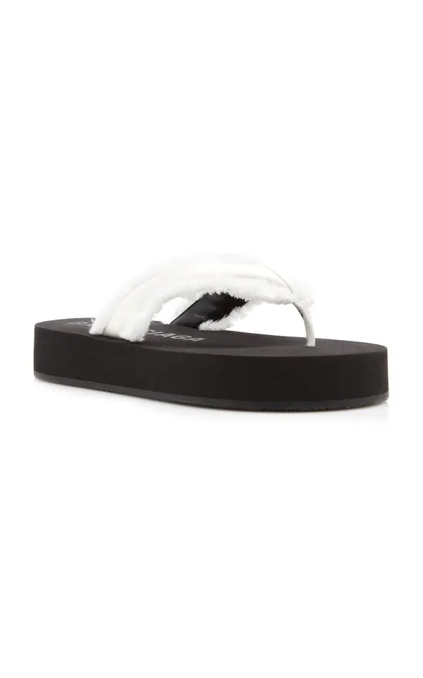 Balenciaga Silk-trimmed Platform Flip Flop