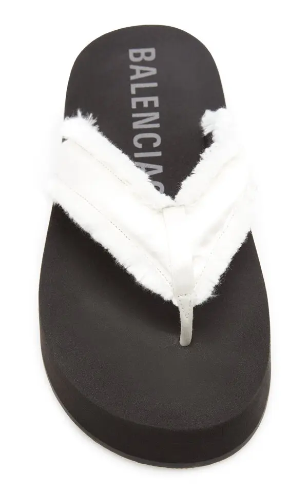 Balenciaga Silk-trimmed Platform Flip Flop