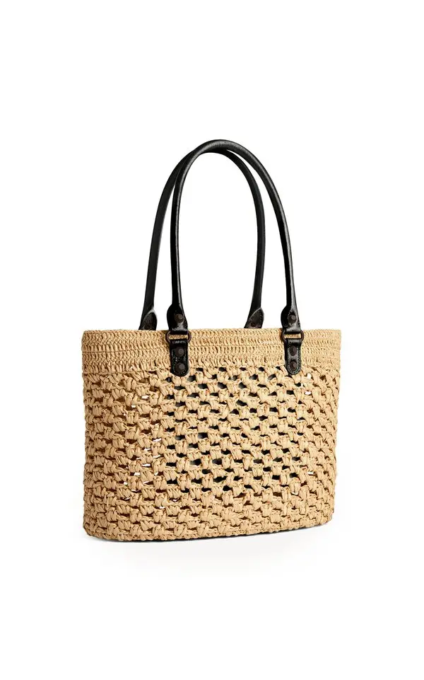 Balenciaga Le City Medium Raffia Basket Bag