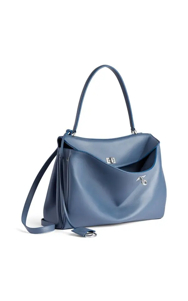 Balenciaga Rodeo Medium Leather Top Handle Bag - Blue