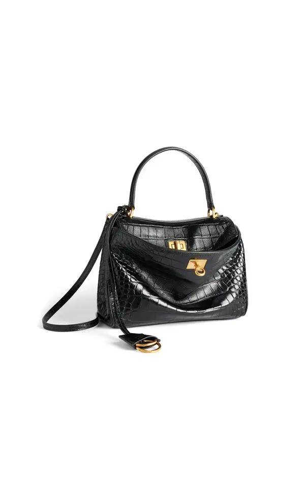 Balenciaga Rodeo Mini Croc-effect Leather Top Handle Bag