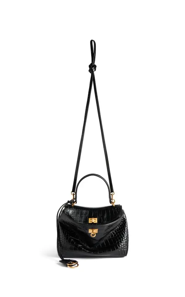 Balenciaga Rodeo Mini Croc-effect Leather Top Handle Bag