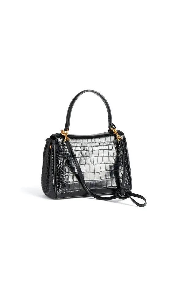 Balenciaga Rodeo Mini Croc-effect Leather Top Handle Bag
