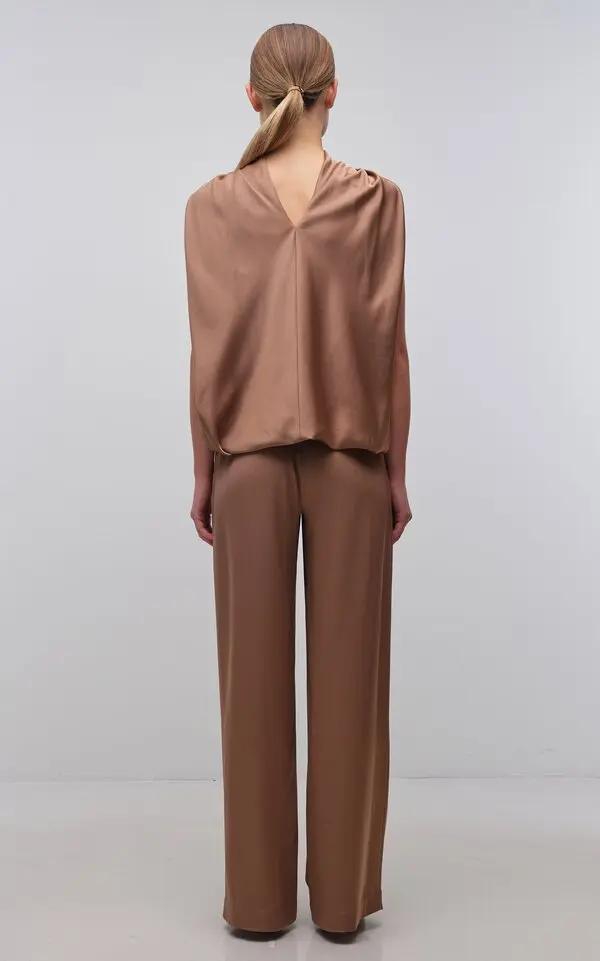 Simkhai Satin Cape Top - Tan