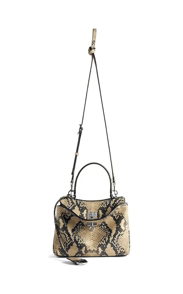 Balenciaga Rodeo Mini Snake-effect Leather Top Handle Bag