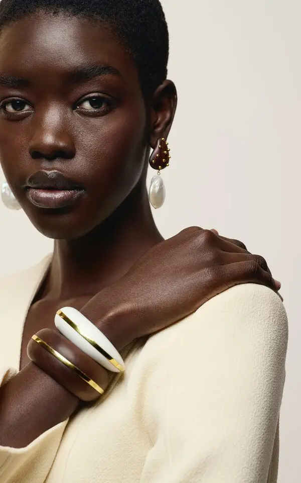 LIZZIE FORTUNATO Halo Cuff In Acacia Wood