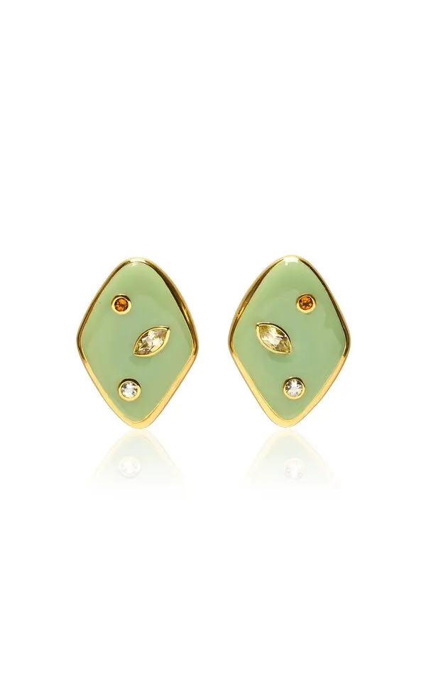 LIZZIE FORTUNATO Nico Dot Earrings In Pistachio - Green