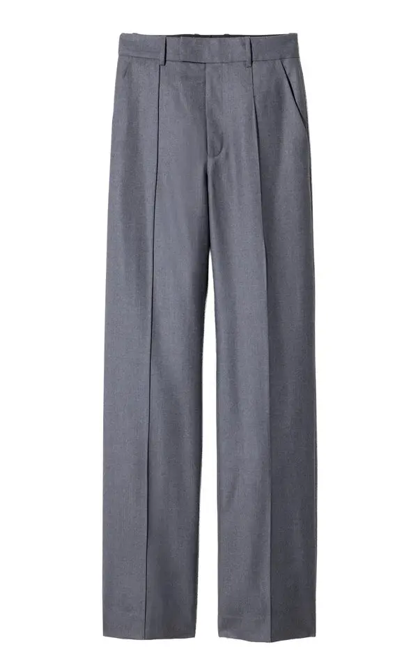 NILI LOTAN Etoile Wool Flared Pants - Grey