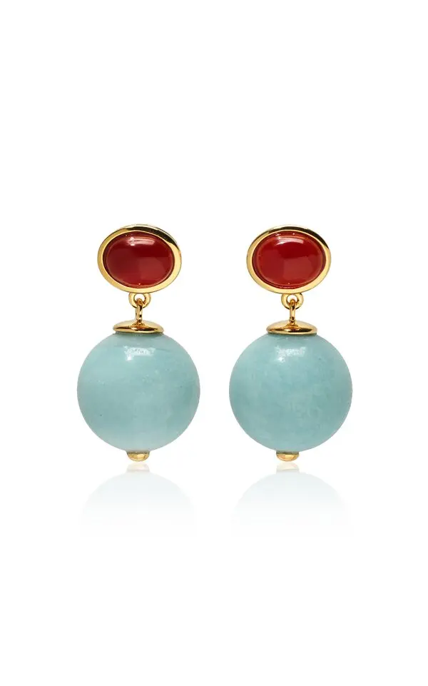 LIZZIE FORTUNATO Umbria Earrings In Amazonite - Multi
