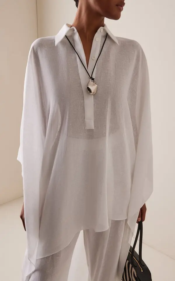 Michael Kors Asymmetric Linen Caftan