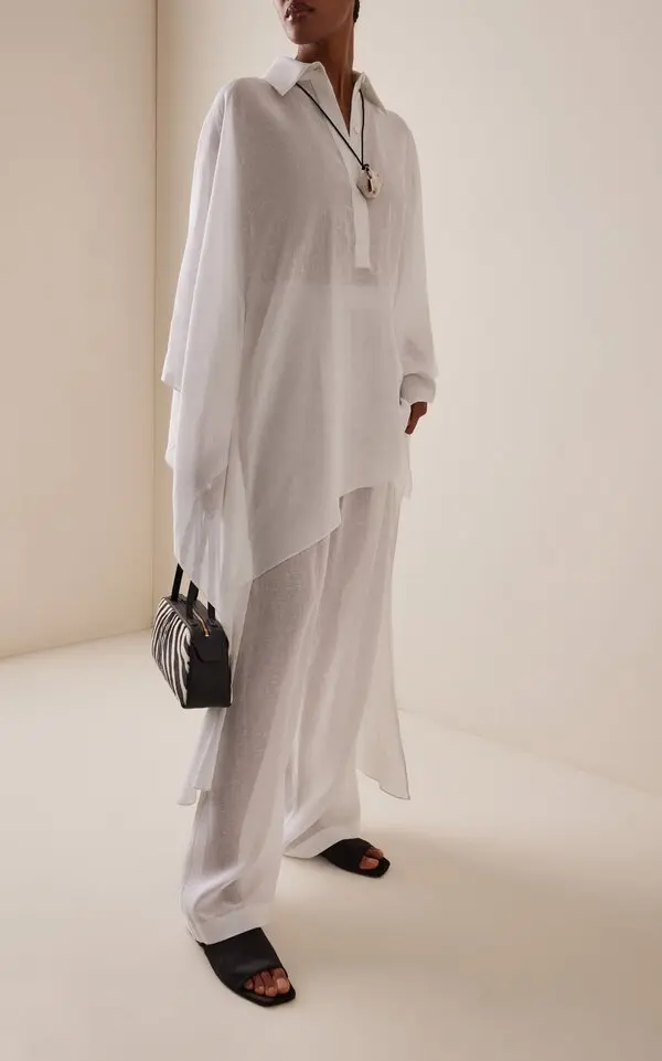 Michael Kors Asymmetric Linen Caftan