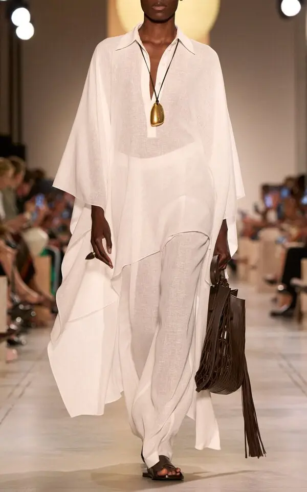 Michael Kors Asymmetric Linen Caftan