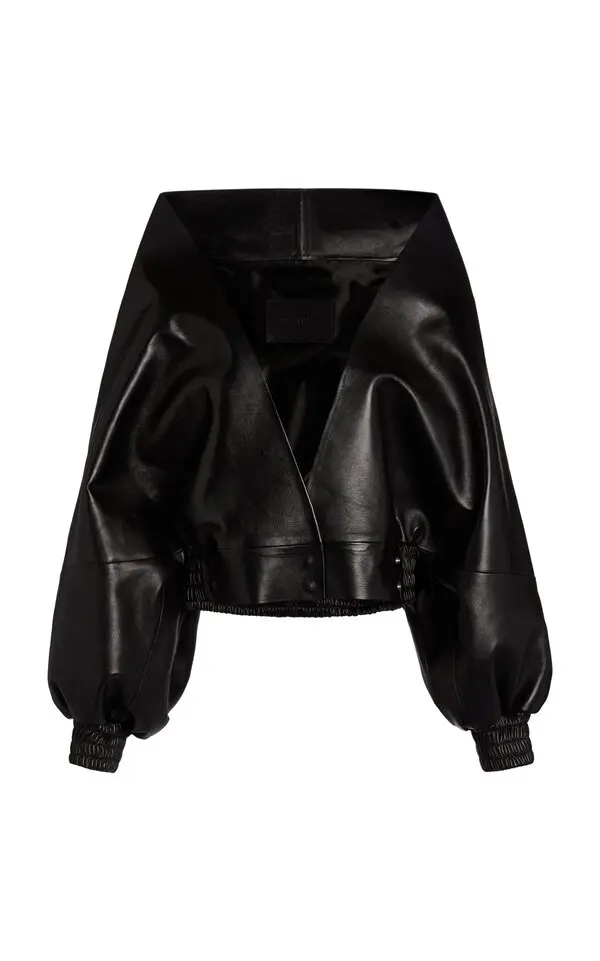 Balenciaga Lightweight Leather Wrap Jacket - Black