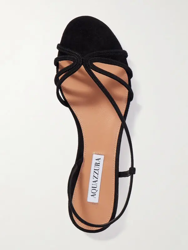 AQUAZZURA Talk To Me Suede Slingback Sandals