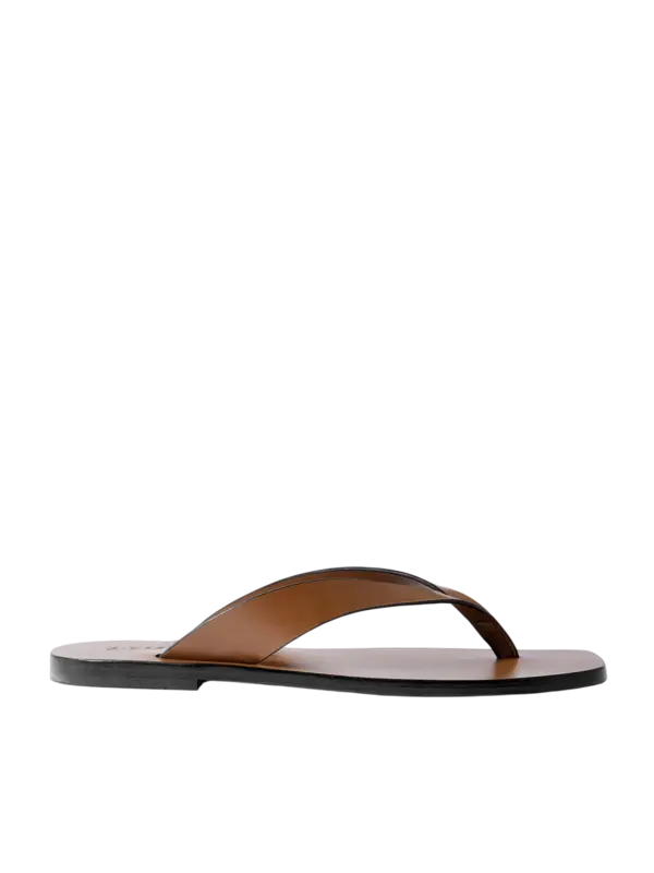 A.emery Kinto Leather Flip Flops - Brown