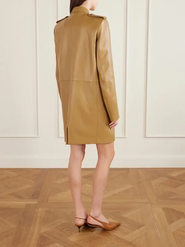 Khaite Sadra Double-breasted Leather Coat