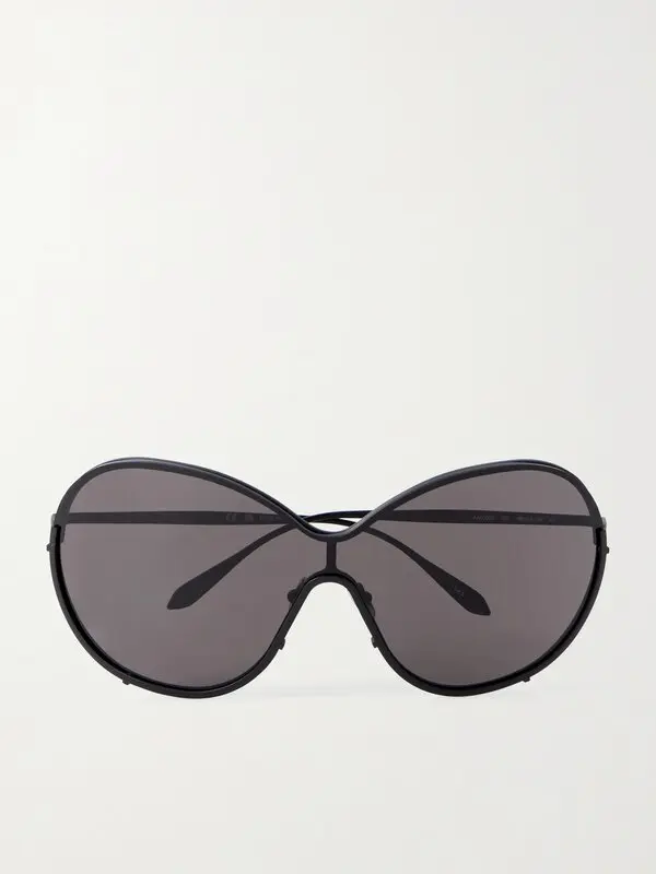 Alaïa Large Round-frame Metal Sunglasses - Black