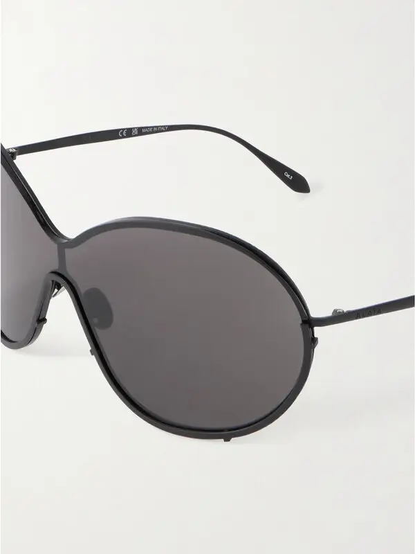 Alaïa Large Round-frame Metal Sunglasses