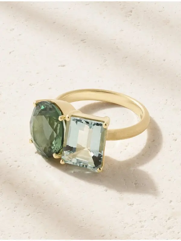Irene Neuwirth 18-karat Gold, Tourmaline And Aquamarine Ring - Green